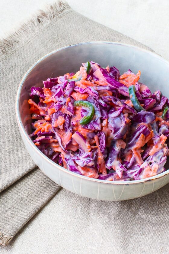 Purple Cabbage Slaw - Low Fat & Oil Free • Healthy Midwestern Girl